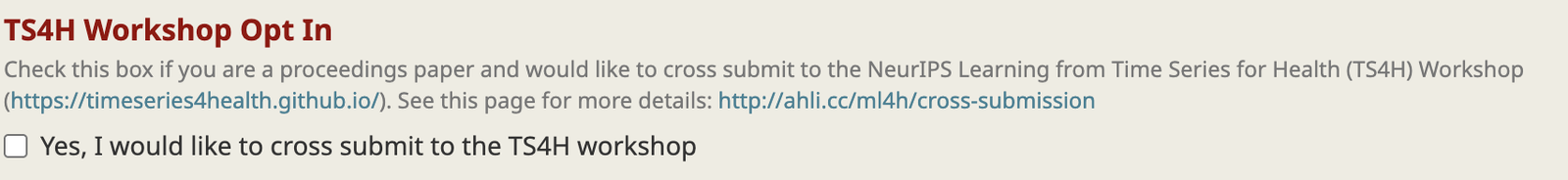 Cross Submission to NeurIPS 2025 TS4H Workshop – ML4H